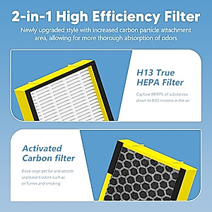 Upgrade FLT4825 HEPA Filter B Replacement for AC4825, AC4300, AC4900, AC4825DLX, AC4850, CDAP4500, AP2200 Air Purifier, 4 Pack