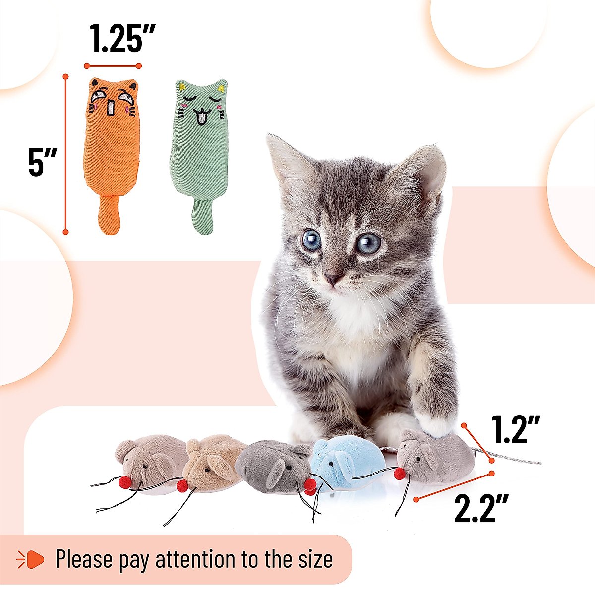 Mr. Pen- Catnip Toys, 7 Pcs, Mouse Cat Toy, Catnip Toys for Indoor Cats, Cat Nip Toys, Catnip Toys for Cats, Mouse Toy for Cats, Cat Toy Mouse, Toys with Catnip, Cat Toys Mice