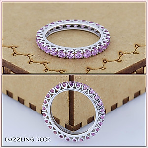 Dazzlingrock Collection 1.80 Carat (ctw) 14K Round Pink Sapphire Ladies Eternity Wedding Band 1 3/4 CT, White Gold, Size 9