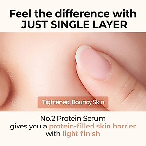 numbuzin No.2 Creamy 43% Protein Serum | Protein Cream Serum with Oat Protein, Ceramide, Panthenol for Skin Barrier | Korean Skin Care for Sensitive, Loose Skin | 1.69 Fl Oz