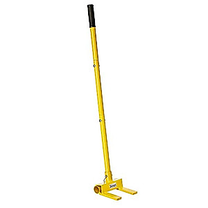 Pallet Buster Deluxe with Nail Cutting Pliers | 41" Collapsible Handle - Deck Wrecker - Best Wrecking Bar for Breaking Pallets - Steel Head - 2 Secure Locking Pins - Yellow - Molomax