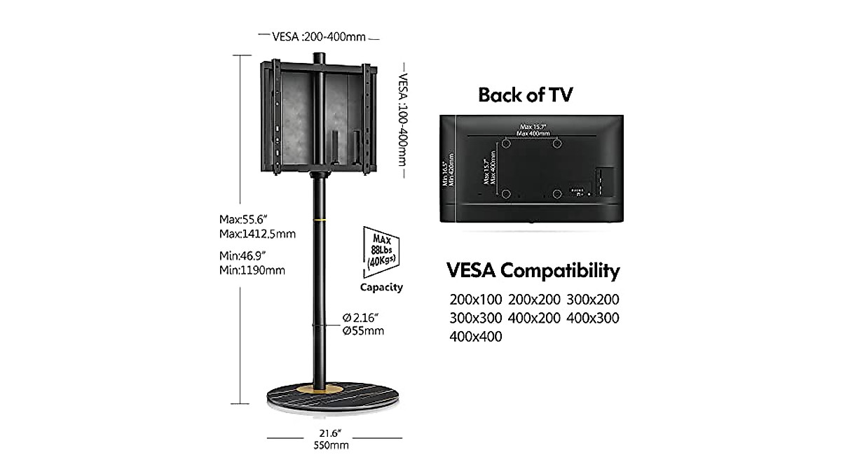 FITUEYES Modern TV Stand for 32"-65" with Concealed Storage