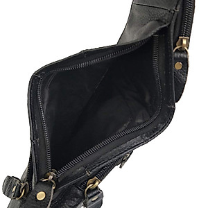 Leather Sling Bag Crossbody Backpack for Men Women Travel Outdoor Sports Hiking Camping Shoulder Chest Day Pack Daypack