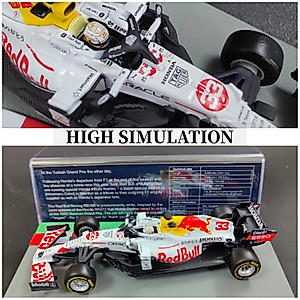 HTLNUZD Bburago 1:43 2021 Racing RB16B #33 Formula F1Max Verstappen 2nd Turkish1/43 Diecast Alloy Collectible Toy Car Model (Hardcover Version)