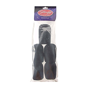 Stagg WS-S25/B5 Five Pack Foam Windscreen for Studio Condenser Microphone - Black