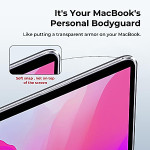 EooCoo Compatible with MacBook Air 13 inch Case 2021 2020 2019 2018 M1 A2337 A2179 A1932 with Retina Display Touch ID，Case + TPU Keyboard Skin Cover + Screen Protector - Crystal Clear