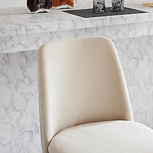 DRAGON GATE 26'' Counter Height Bar Stools Set of 2, Modern Upholstered Counter Stools with Seat Cushion & Metal Legs for Dining Room Kitchen Counter Island, Home Bar (Beige)