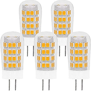 GY6.35 G6.35 AC/DC12V LED Bulb 4W Equivalent to 35-40W GY6.35 Halogen T4 JC Type Bi-pin Base Warm White 2700K, Non-dimmable, Pack of 5