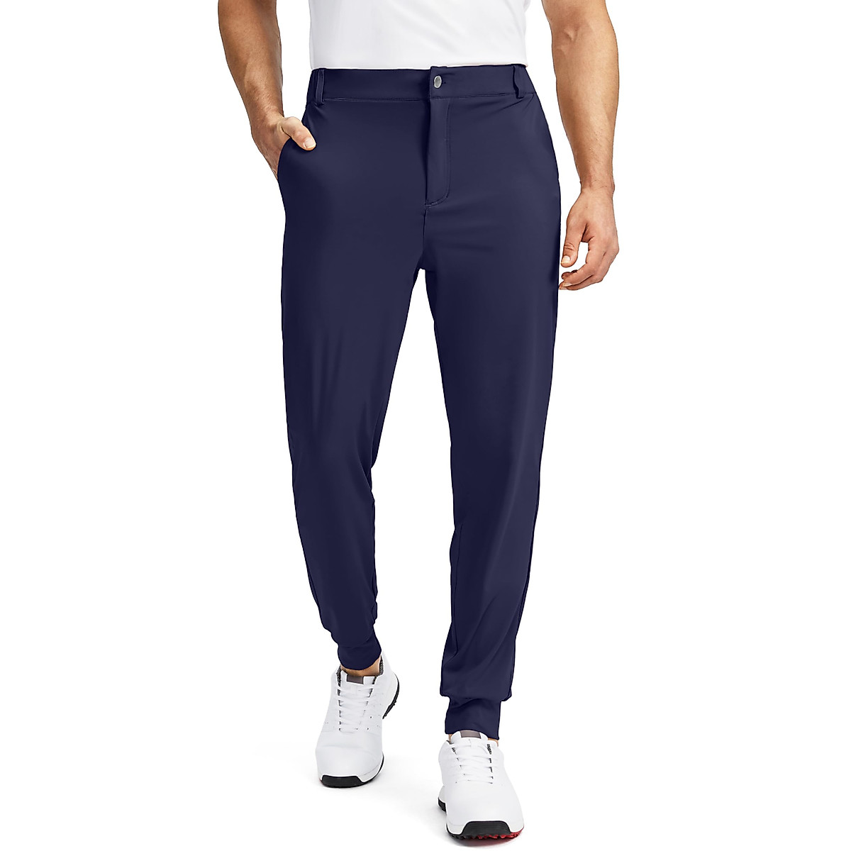 Soothfeel Men's Golf Joggers Pants with 5 Pockets Slim Fit Stretch Sweatpants Running Travel Dress Work Pants for Men(Navy, XXL