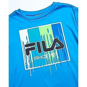 Fila Boys' Active Sweatsuit Set - 3 Piece Performance Hoodie Sweatshirt, Jogger Sweatpants, T-Shirt - Activewear Set (8-12), Size 10, Black