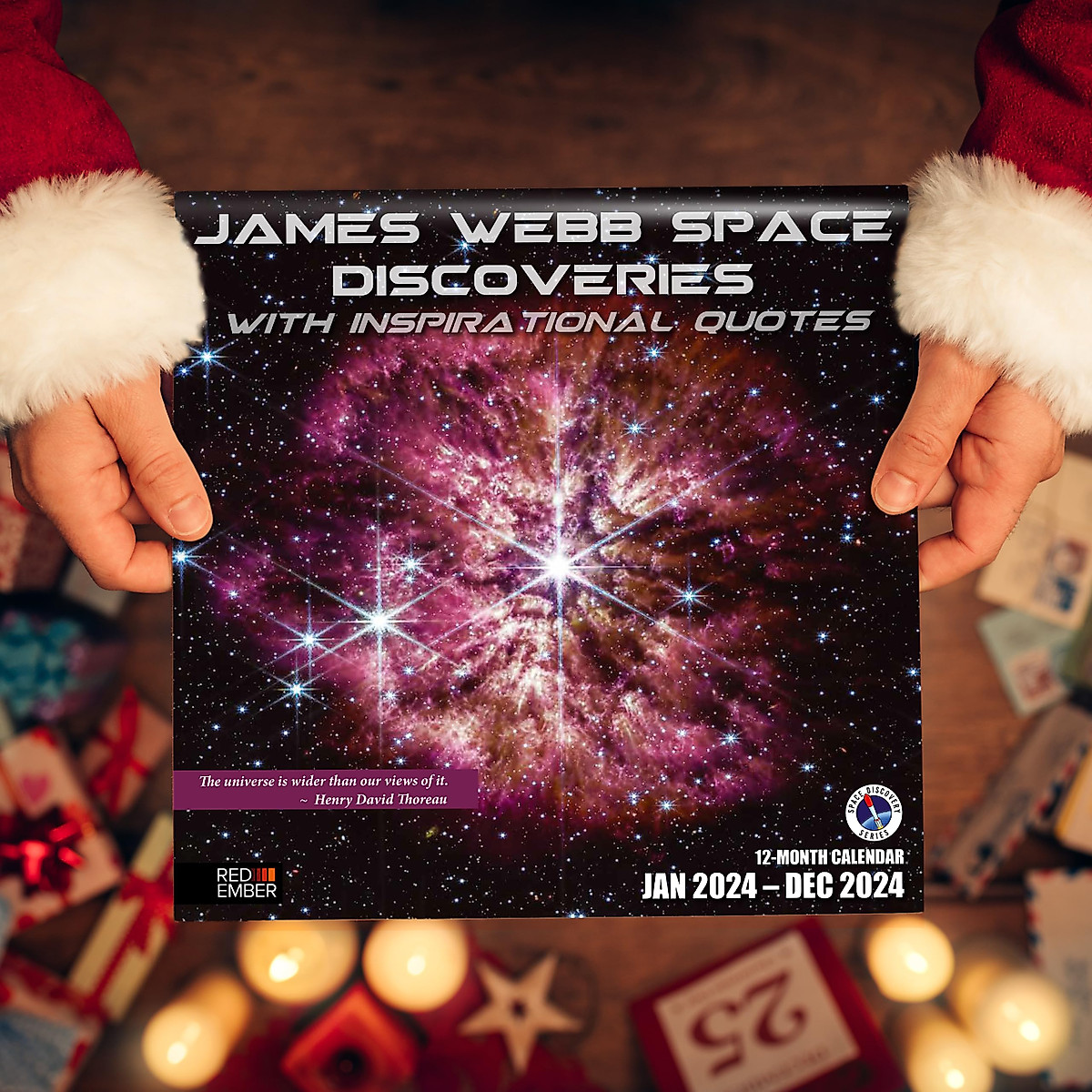 RED EMBER James Webb Space Telescope 2023 Hangable Monthly Wall Calendar |12" x 24" Open | Thick & Sturdy Paper | Giftable | Outer Space Universe NASA