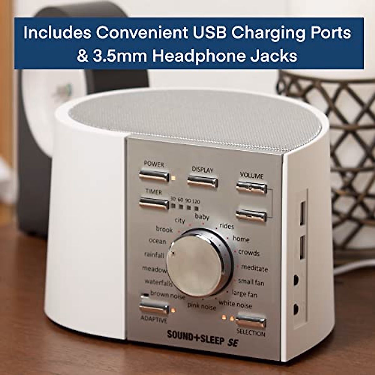 Sound+Sleep SE Special Edition High Fidelity Sleep Sound Machine with Real Non-Looping Nature Sounds, Fan Sounds,White/Silver