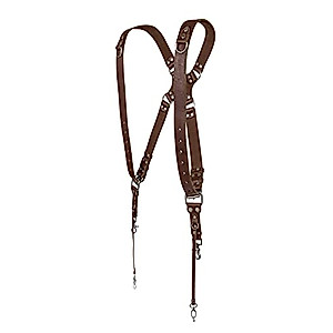 Camera Strap Accessories for Two-Cameras – Dual Shoulder Leather Harness – Multi Camera Gear for DSLR/SLR ProInStyle strap by Coiro