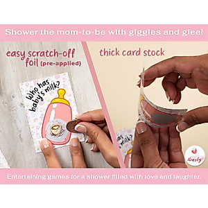 Party Hearty Baby Shower Games for Girl, 40 Emoji Scratch Off Lottery Tickets, Baby Games Ideas, Scratch Off Game, Pink