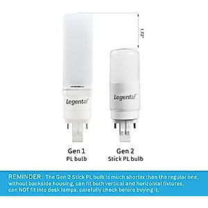 Silverlite [Plug&Play] Legental 5w(13w CFL Equivalent) LED Stick PL Bulb GX23-2 Pin Base, 500LM, Soft White(2700k), Driven by 120-277V and CFL Ballast, UL Listed, 2 Pack