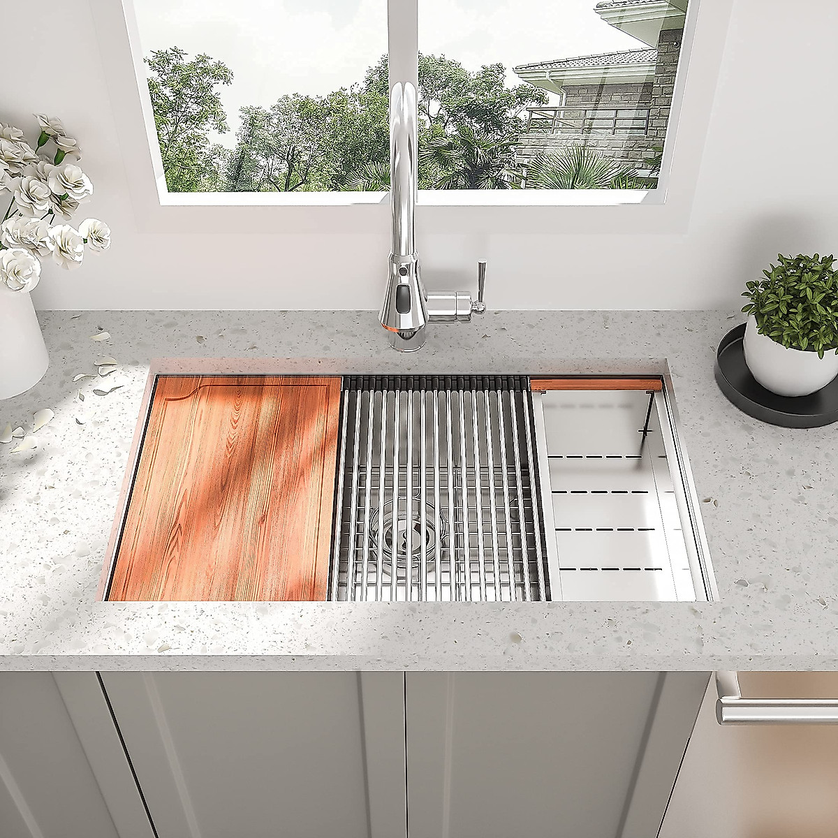 32 Undermount Kitchen Sink - Beslend 32x19 Inch Undermount Sink Ledge Workstation Kitchen Sink Stainless Steel 16 Gauge 10 Inch Deep Single Bowl Kitchen Sink with Accessories