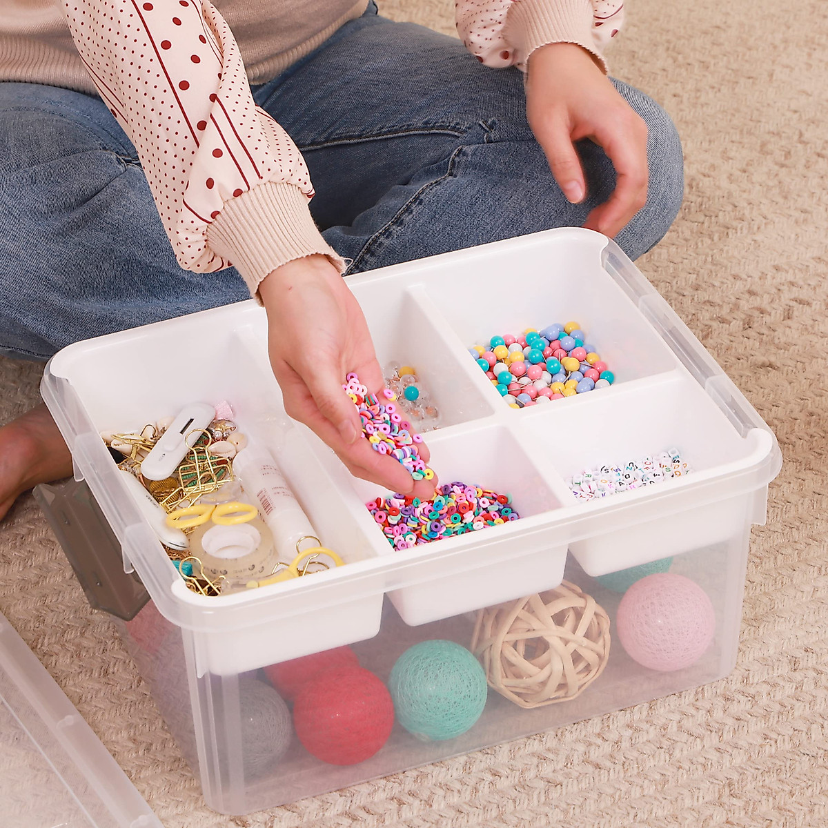 Citylife 2 Packs 17 QT Plastic Storage Bins Clear Storage Box with Lids Multipurpose Stackable Storage Containers for Organizing Tool, Craft, Lego, Crayon