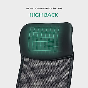 T-THREE.High Back Adjustable Office Chair Ergonomic Mesh Swivel Chair Office Chair Desk Chair Headrest and Lumbar Support Height Adjustable 360°Swivel Rocking Function Mesh Back Seat for Home Office