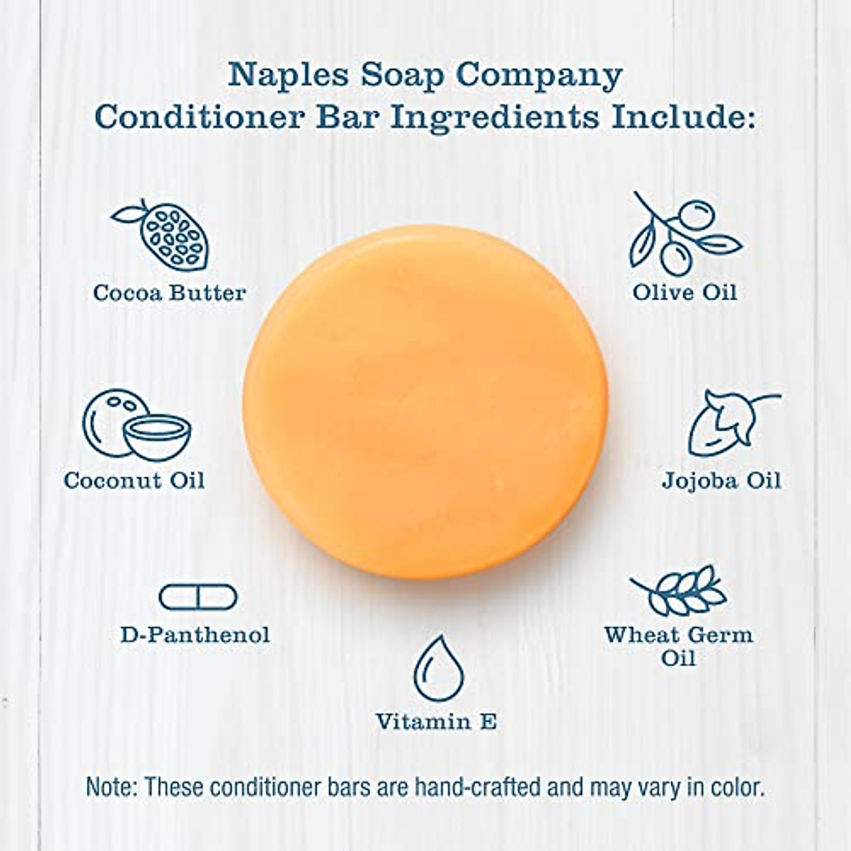 Naples Soap Company, Protein Enriched, 50-75 Use, Solid Hair Conditioner Bar, Eco-Friendly Haircare, Helps Ensure Vibrant, Healthy Hair, All Hair Types, Florida Fresh, 1 oz