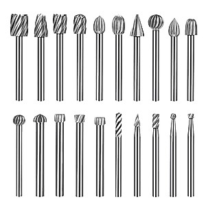 20PCS HSS Rotary Burr Set, Carving Bits and Engraving Router Bit Set for Rotary Tool Accessories with 1/8"(3mm) Shank for Woodworking, Engraving, Drilling,Grooving