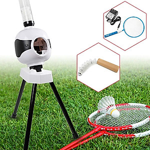 Gdrasuya10 Automatic Badminton Serve Machine Badminton Trainer Training Machine, Shuttlecock Launcher Badminton Robot Shooting Machine for Indoor & Outdoor Training