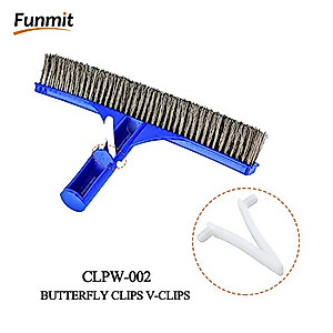 Funmit Pool Butterfly Clips V-Clips Attachment Clips Replacement for Pool Spa Brush Leaf Rake Leaf Skimmer (24 Pack)