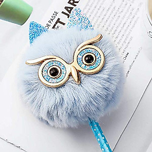 Abhay 4 Pack Owl gift Pen Novelty Pens Colorful Fluffy Ball Pen Pom Pom Pen for Easter and Party Supplies