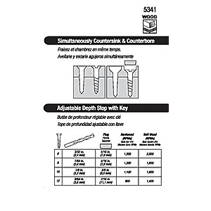 Obecome 4-Piece Countersink Drill Bit Sets with 1/4 Hex Shank Sets,#6#8#10#12 Screw Size