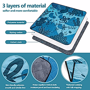 Homde Picnic Blanket 79"x79" Beach Blanket Waterproof Sandproof for Outdoor Beach Camping Hiking Travel Machine Washable Blue Garden