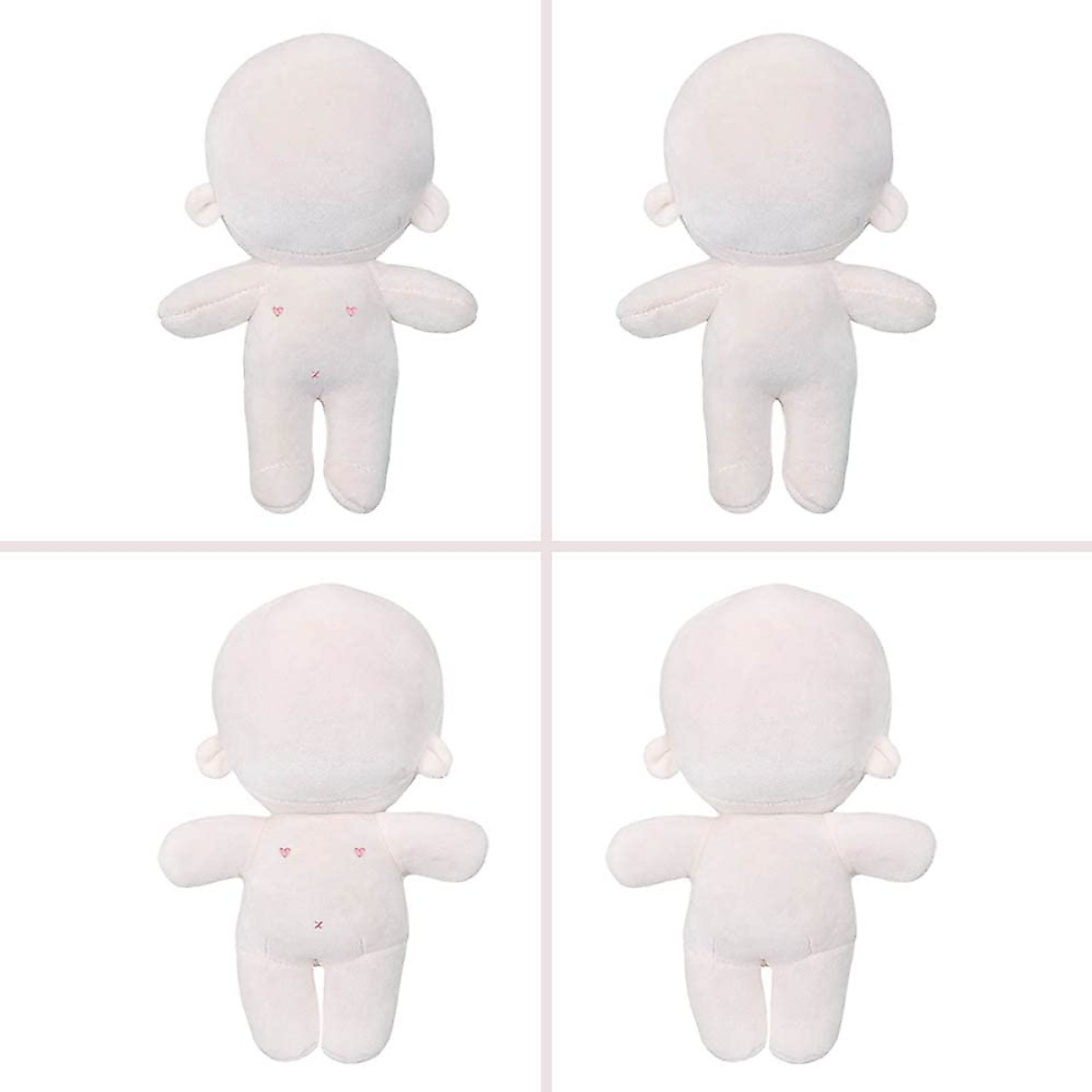 niannyyhouse 7.8in（20CM） Plush Doll with Embroidery Humanoid Stuffed Toys Dress Up Normal Body Glossy Wearable Clothing (20CM, A-1)