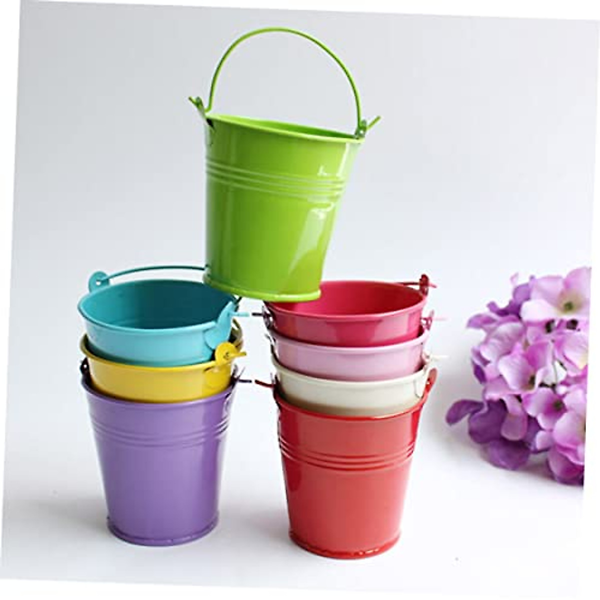 Yardwe Flower Bed Decor Basket Decor Fence Decor 10pcs Bucket Planter Balcony Bucket Hanging Flower Buckets Hanging Flower Pots Garden Hanging Bucket Balcony Hanging Bucket Flowerpot Drum