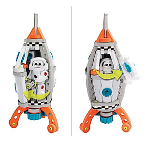 Bloco Toys 3 In 1 Galactic Mission | STEM Toy | Astronaut Spacecraft, Shuttle Rocket | DIY Building Construction Set (210 Pieces)