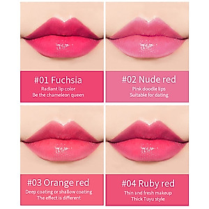 Petansy 4 Colors Aloe Vera Lipstick Jelly Lipstick Long Lasting Moisturizing Lip Balm Magic Temperature Color Changing Lip Care