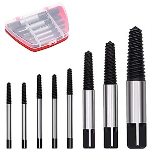 Gifts for Men,8Pcs Damaged Screw Extractor Set,carbon steel broken bolt extractor easy out fastener kit,Water Pipe Remover Kit for Removing Stripped Screws and Broken Bolts,With storage box