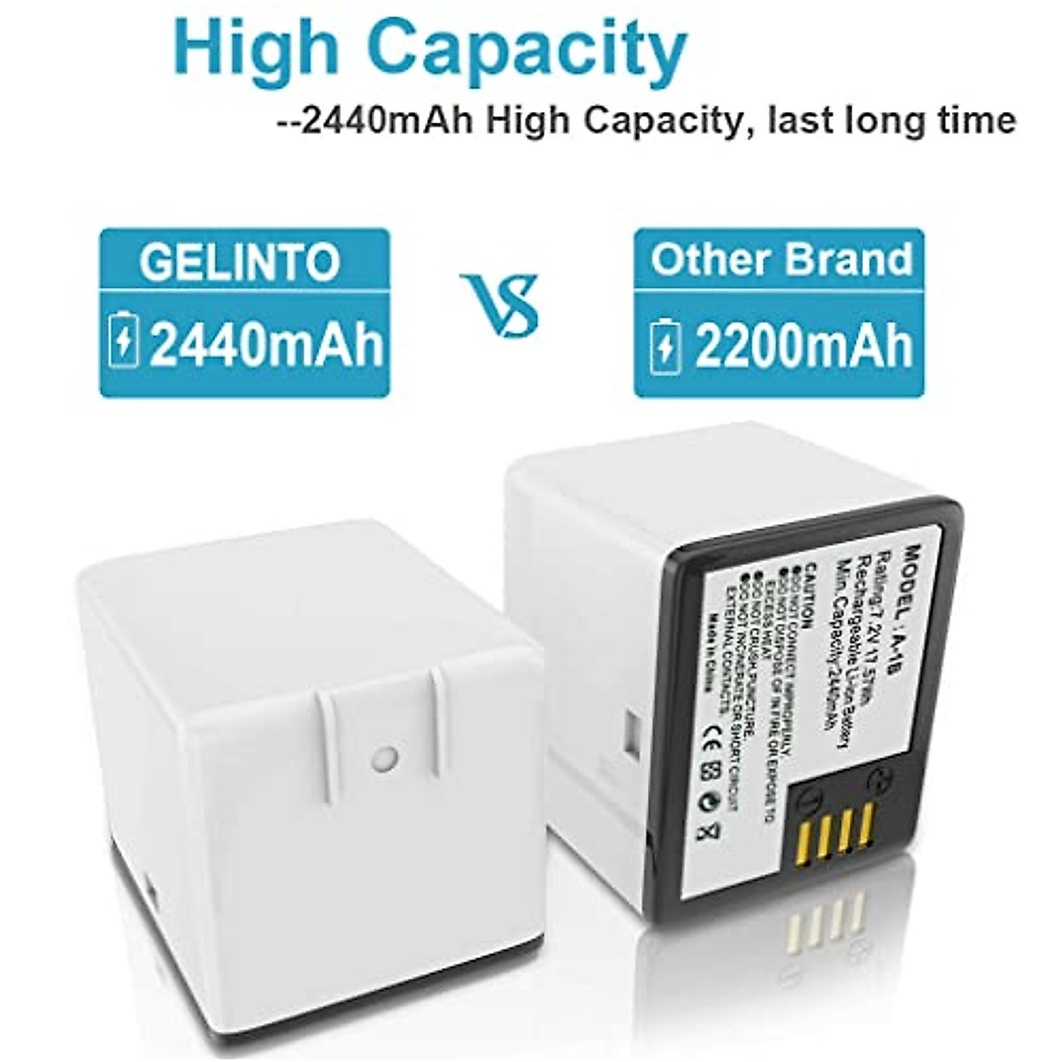 2-Pack Rechargeable Battery and Dual Battery Charge Station Fit for Arlo Pro Arlo Pro 2 Surveillance Camera [7.2V/2440mAh]