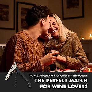 Chef Craft Select Waiters Corkscrew, 5 inches in length, Stainless Steel/Black