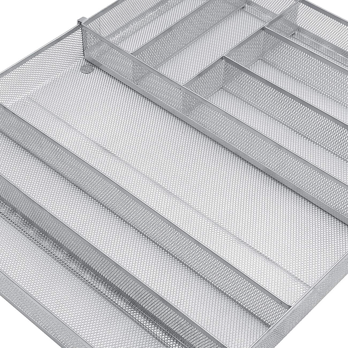 Sorbus Flatware Drawer Organizer, Expandable Cutlery Drawer Trays for Silverware, Serving Utensils, Storage for Kitchen, Office, Bathroom Supplies, (Expandable Cutlery Drawer Organizer - Silver)