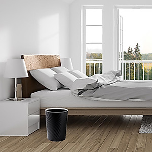 LAIGOO Small Trash Can Plastic Wastebasket Garbage Container Bin for Bathrooms, Kitchen, Bedroom (Black, 1.8 Gallon)