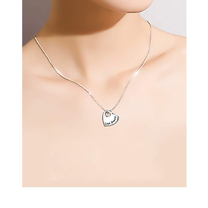 JZMSJF S925 Sterling Silver Urn Necklace for Ashes Heart Pendant Love Forever Cremation Keepsake Jewelry for Women