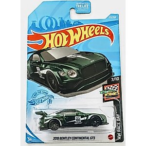Hot Wheeels 2018 Bentley Continental GT3, Race Day 7/10 [Forest Green] 133/250