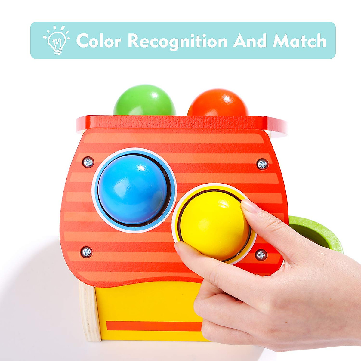 TOP BRIGHT Wooden Hammer Toy, Pounding Bench Toy for One Year Old Presents, Toddler Boy Gifts for 1 Year Olds