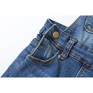 KIDSCOOL SPACE Baby Boy Girl Jean Overalls,Toddler Slim Cute Denim Dungaree,Blue,12-18 Months