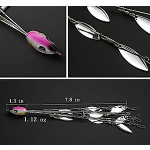 5 Arms Alabama Umbrella Rig Fishing Ultralight Tripod Bass Lures Bait Kit Junior Ultralight Willow Blade Multi-Lure Rig (12 blade kit (48pcs))