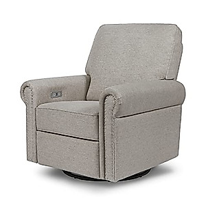 Namesake Linden Electronic Recliner and Swivel Glider with USB Port in Performace Grey Eco-Weave, Water Repellent & Stain Resistant, Greenguard Gold & CertiPUR-US Certified