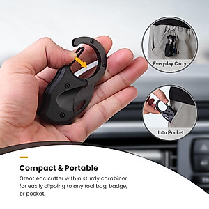 FUNBRO Small Pocket Knife for Men, Cool Carabiner Knife Box Cutter with 1.34inch Stainless Steel Blade, Mini Folding Knives EDC Gadgets for Everyday Carry, Great Gift for Men