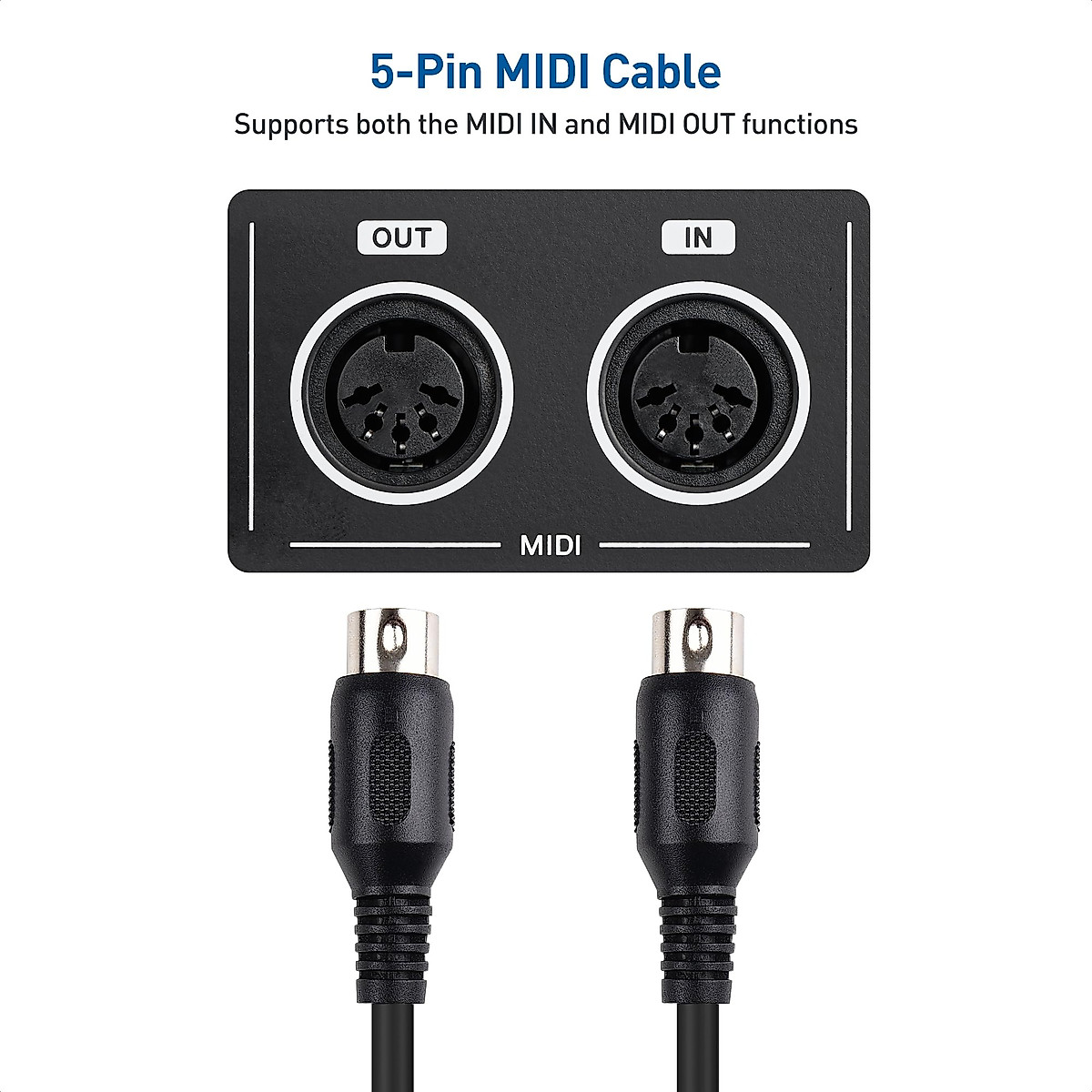 Cable Matters 2-Pack 5 Pin DIN MIDI Cable, 5 Pin MIDI Cable - 6 Feet