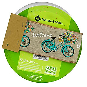 Premium Wired Ribbon 50 Yards 2.5in Width, Bicycle Welcome