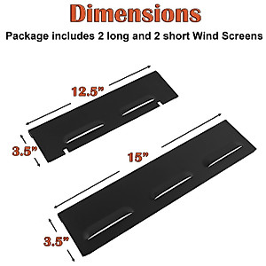 EasiBBQ 5022 Wind Guards for Blackstone 22" Griddle Grill, Griddle Accessories for Blackstone, Wind Screens for Blackstone 22 Inch Tabletop Griddle, Heat Shield, Black
