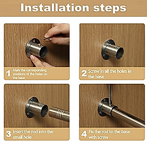 CALCHELE Closet Rods for Hanging Clothes, 15 to 50 Inch Adjustable Clothes Rod for Closet, Heavy Duty Closet Rod Extender Closet pole for Wardrobes