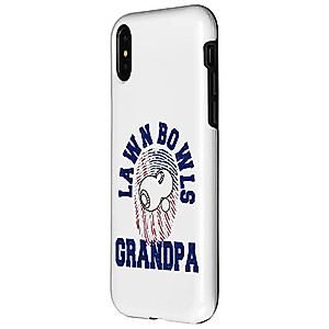 iPhone X/XS American Flag Fingerprint Patriotic Lawn Bowls Grandpa Case